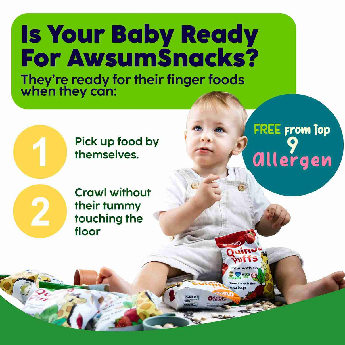 Healthy Organic Baby Snacks - Awsum Snacks Variety Baby Puffs– awsumsnacks