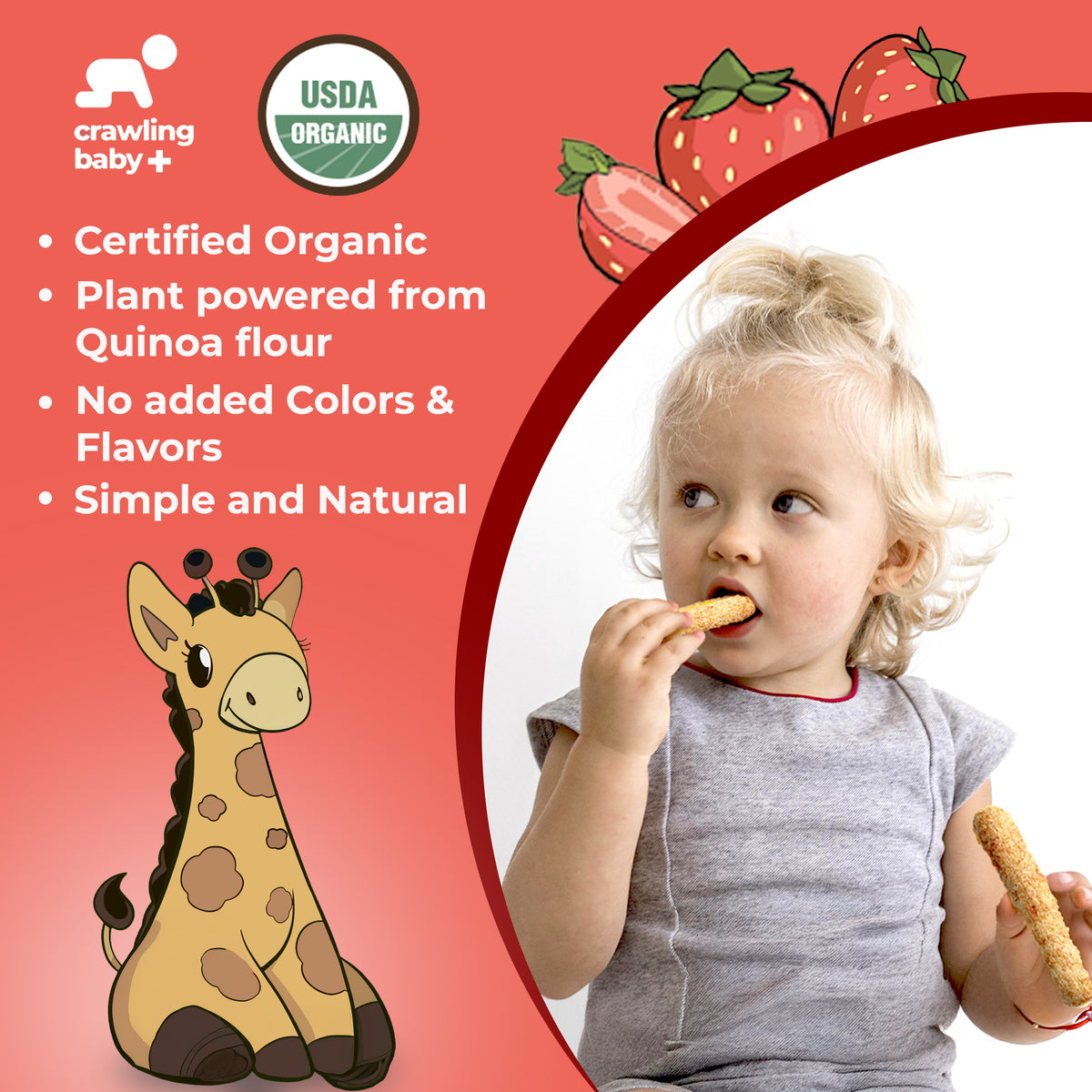 Awsum Organics Superfood Baby Sticks – Strawberry 6-Pack– awsumsnacks