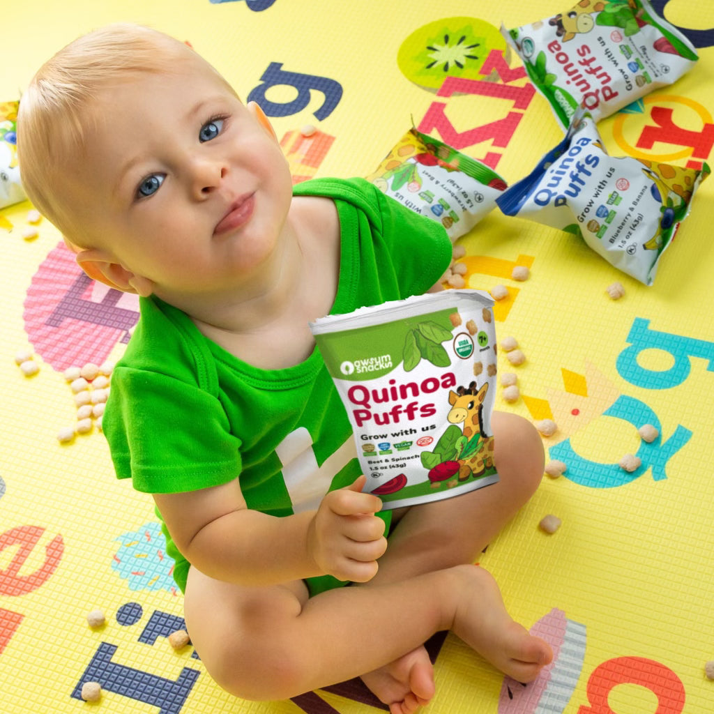 Awsum Snacks Organic Beet & Spinach Baby Quinoa Puffs – 1.5 oz Bags ...