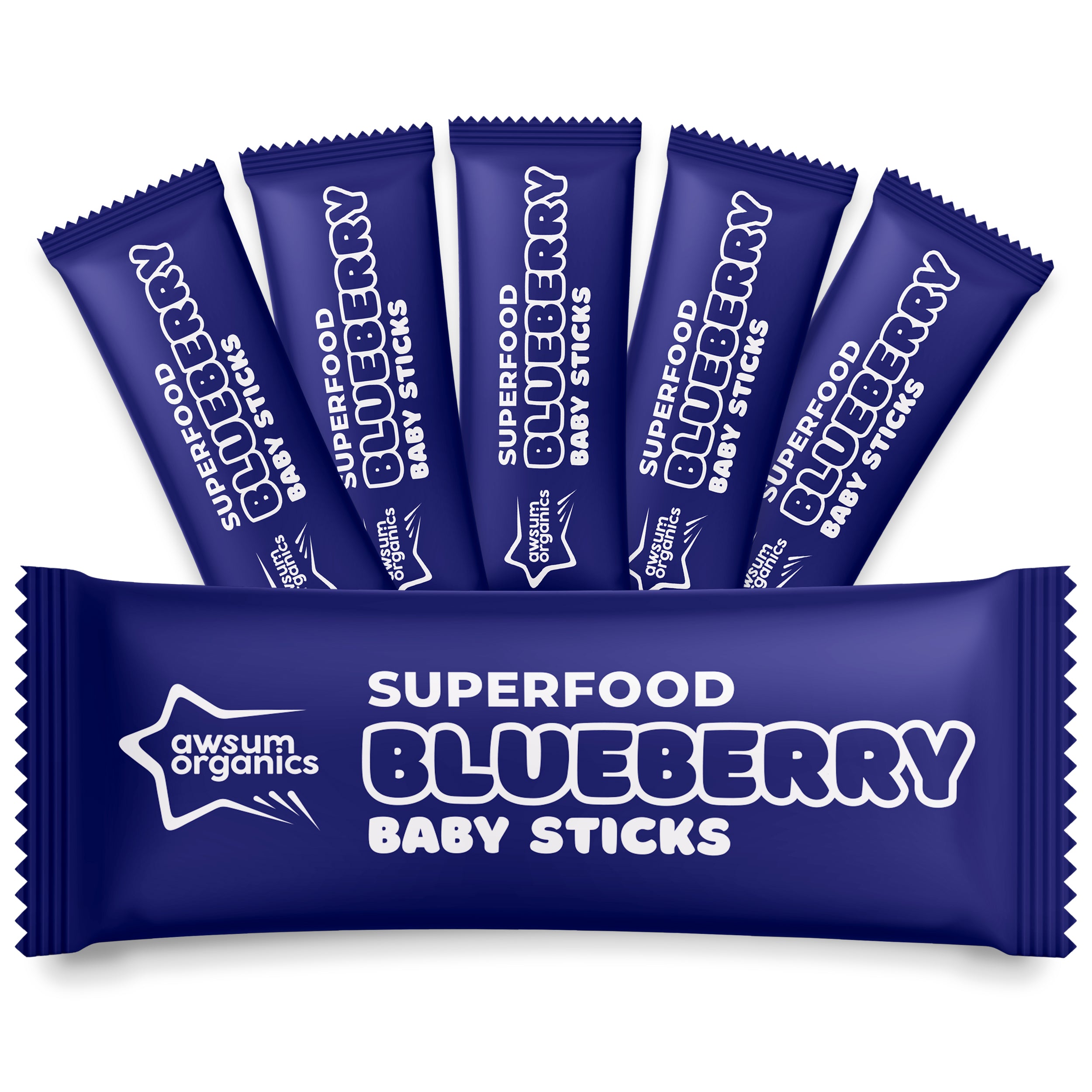 Awsum Organics Superfood Baby Sticks – Blueberry 6-Pack– awsumsnacks